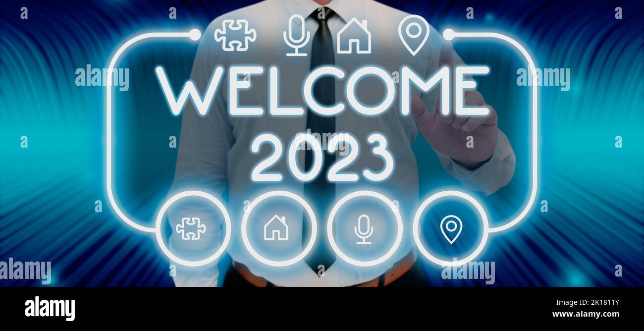 Writing displaying text Welcome 2023. Word for New Year Celebration ...