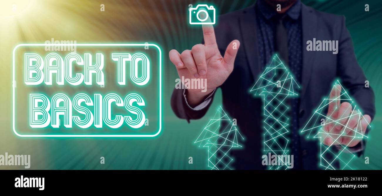 Conceptual display Back To Basics. Word for Return simple things ...