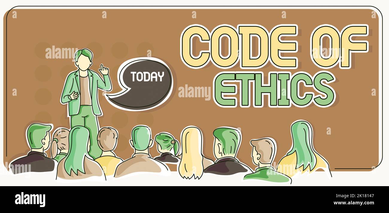 Writing displaying text Code Of Ethics. Conceptual photo Moral Rules ...