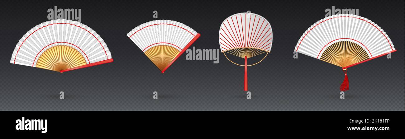 Set of realistic hand fans png isolated on transparent background ...