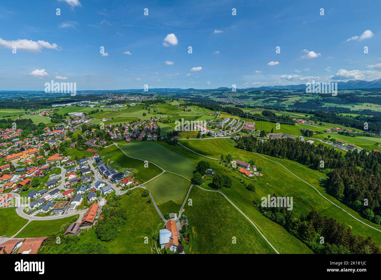 Scheidegg in Western Allgaeu from above Stock Photo - Alamy