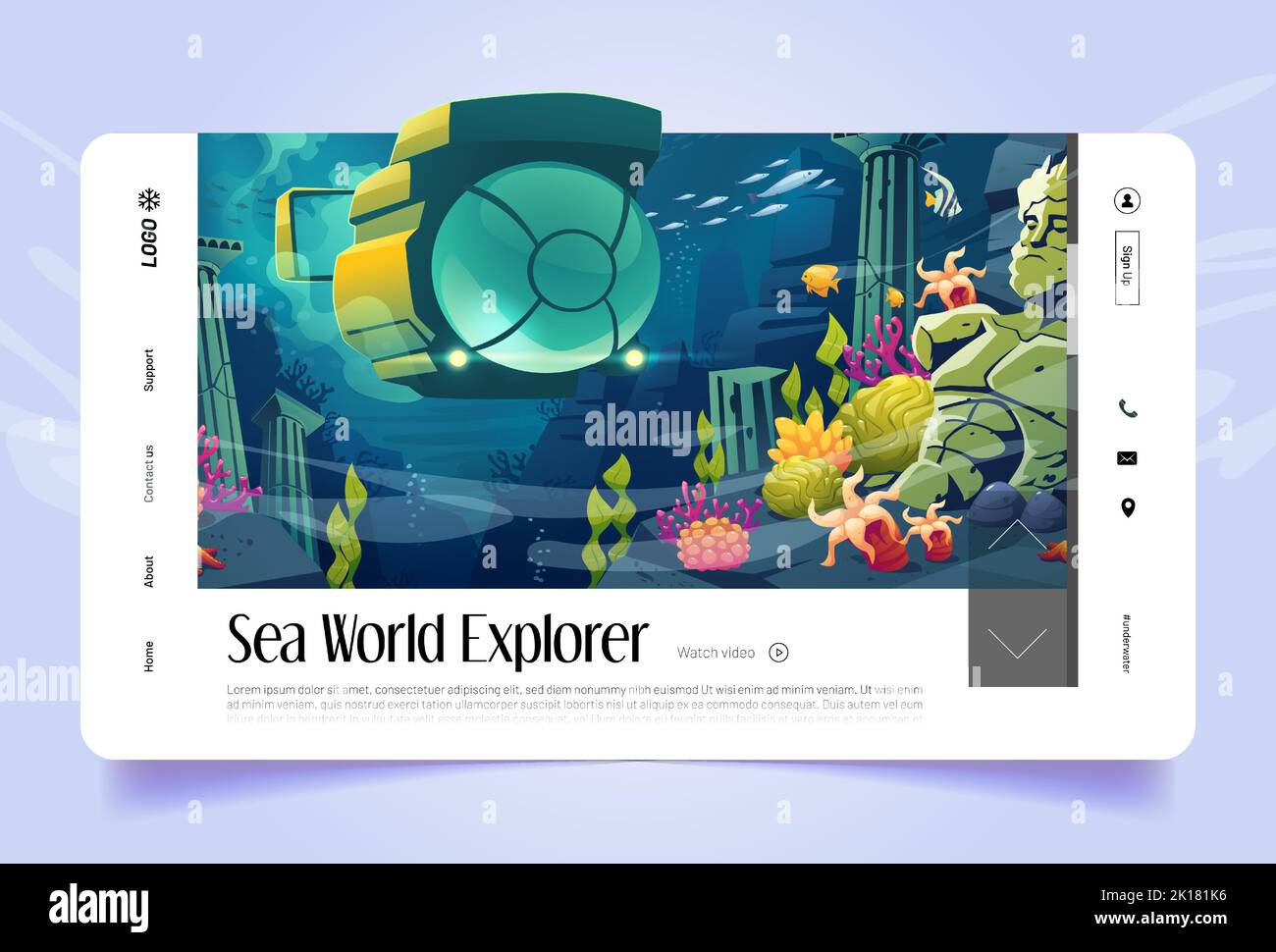 Marine life sculptures Stock Vector Images - Alamy