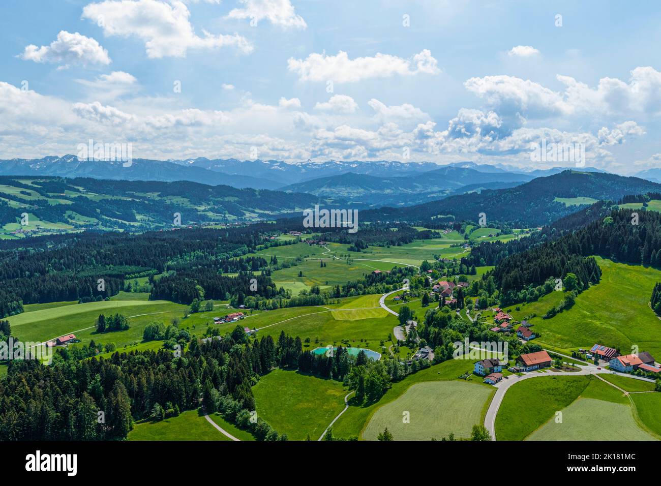 Scheidegg in Western Allgaeu from above Stock Photo - Alamy