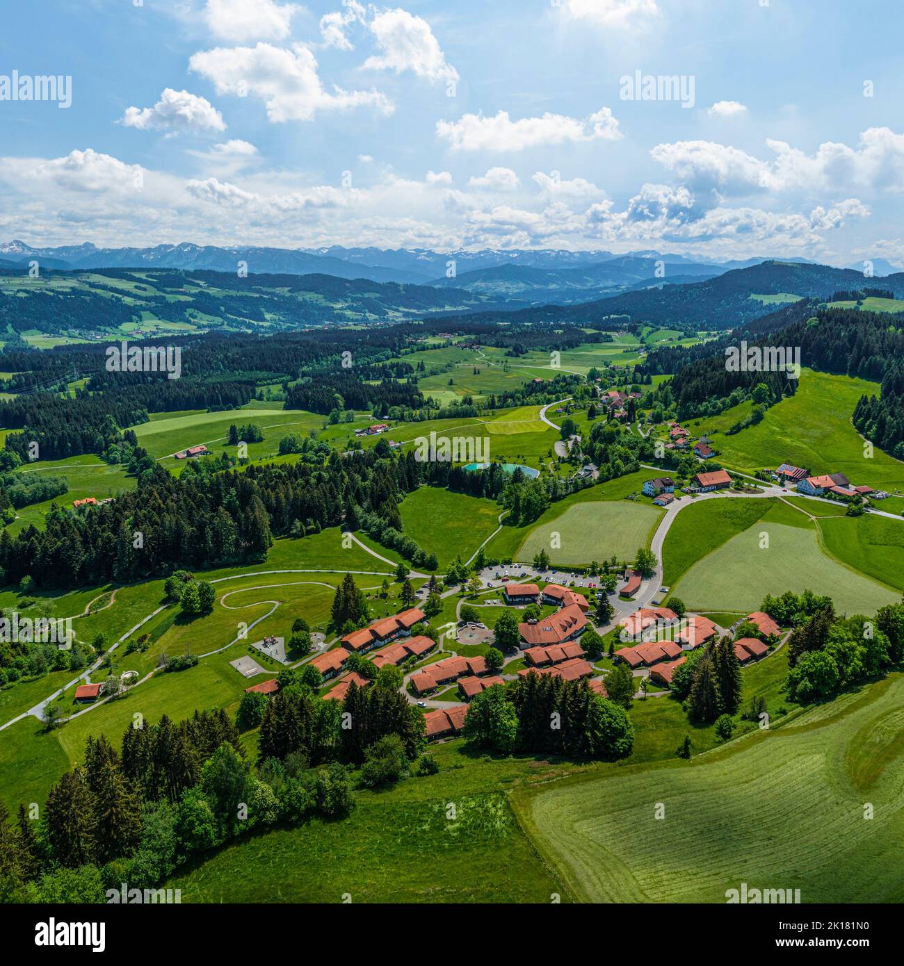 Scheidegg in Western Allgaeu from above Stock Photo - Alamy