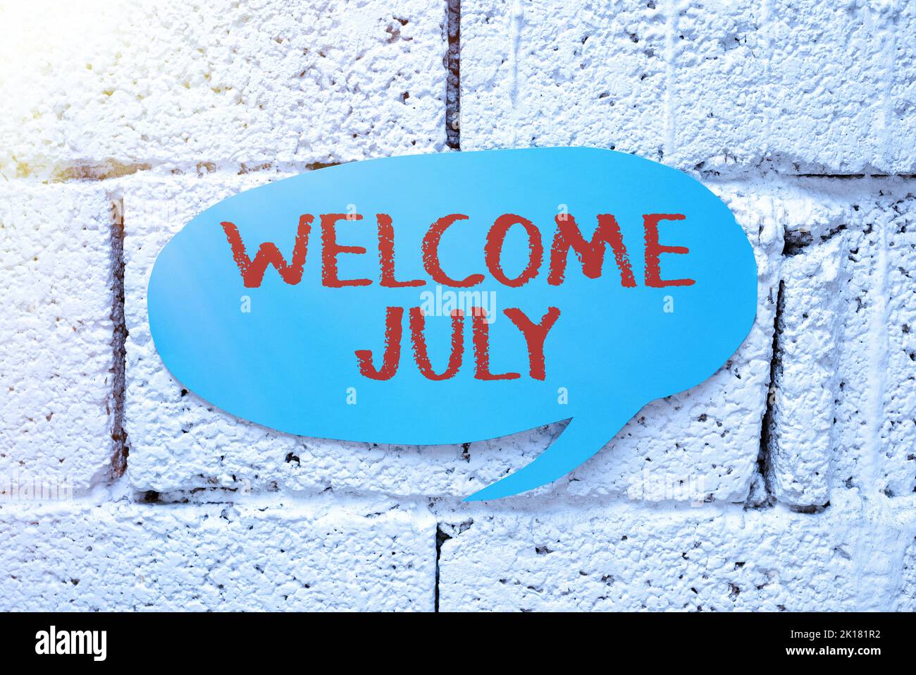 Text caption presenting Welcome July. Word Written on Calendar Seventh ...