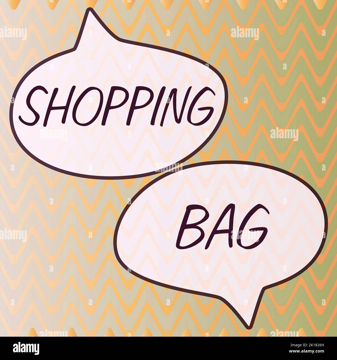 Text caption presenting Shopping Bag. Business idea Containers for ...