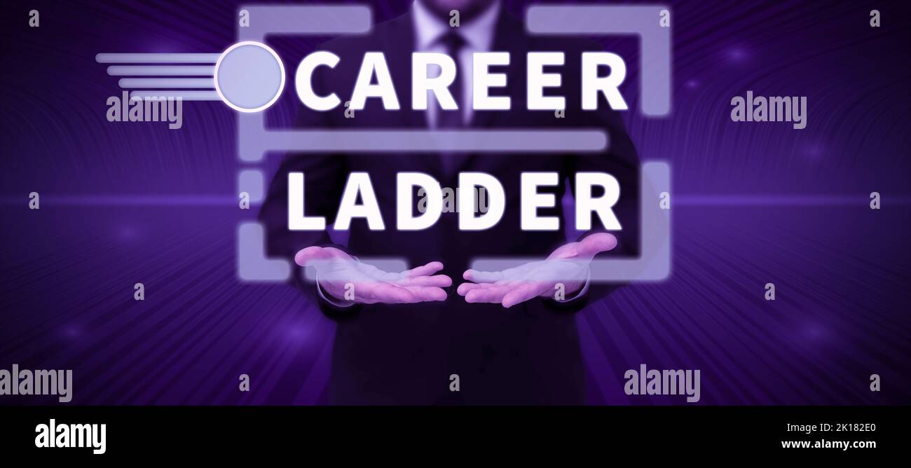 Inspiration showing sign Career Ladder. Business overview Job Promotion ...