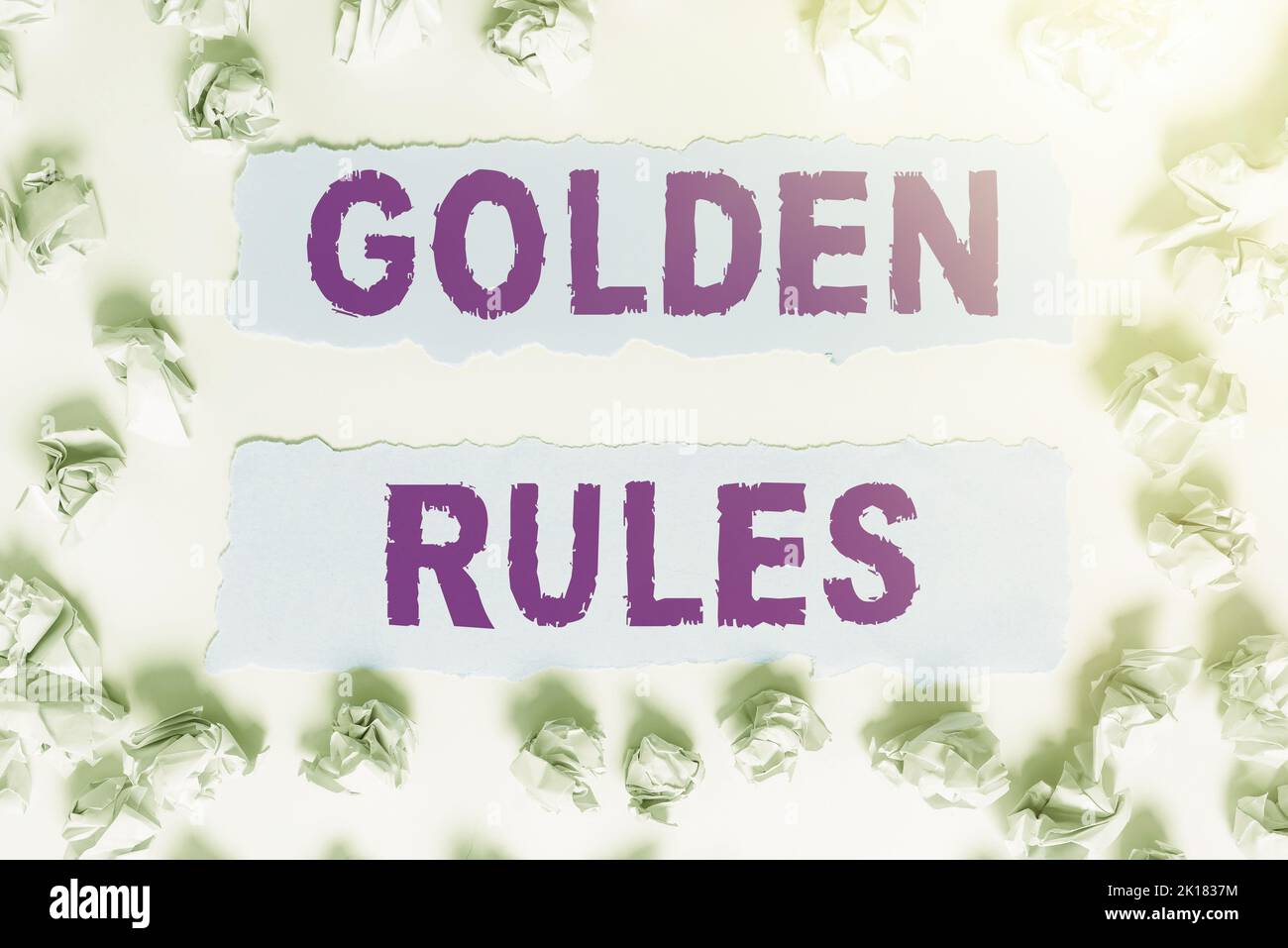 Handwriting text Golden Rules. Conceptual photo Basic principle that should be followed ...