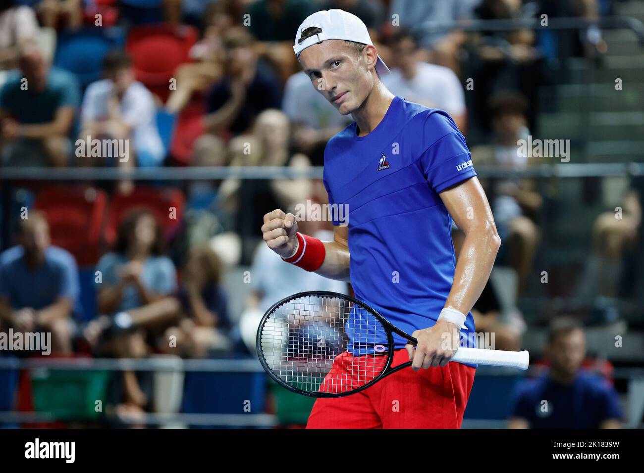 Czech Jiri Lehecka in action during the Davis Cup - World Group I match ...