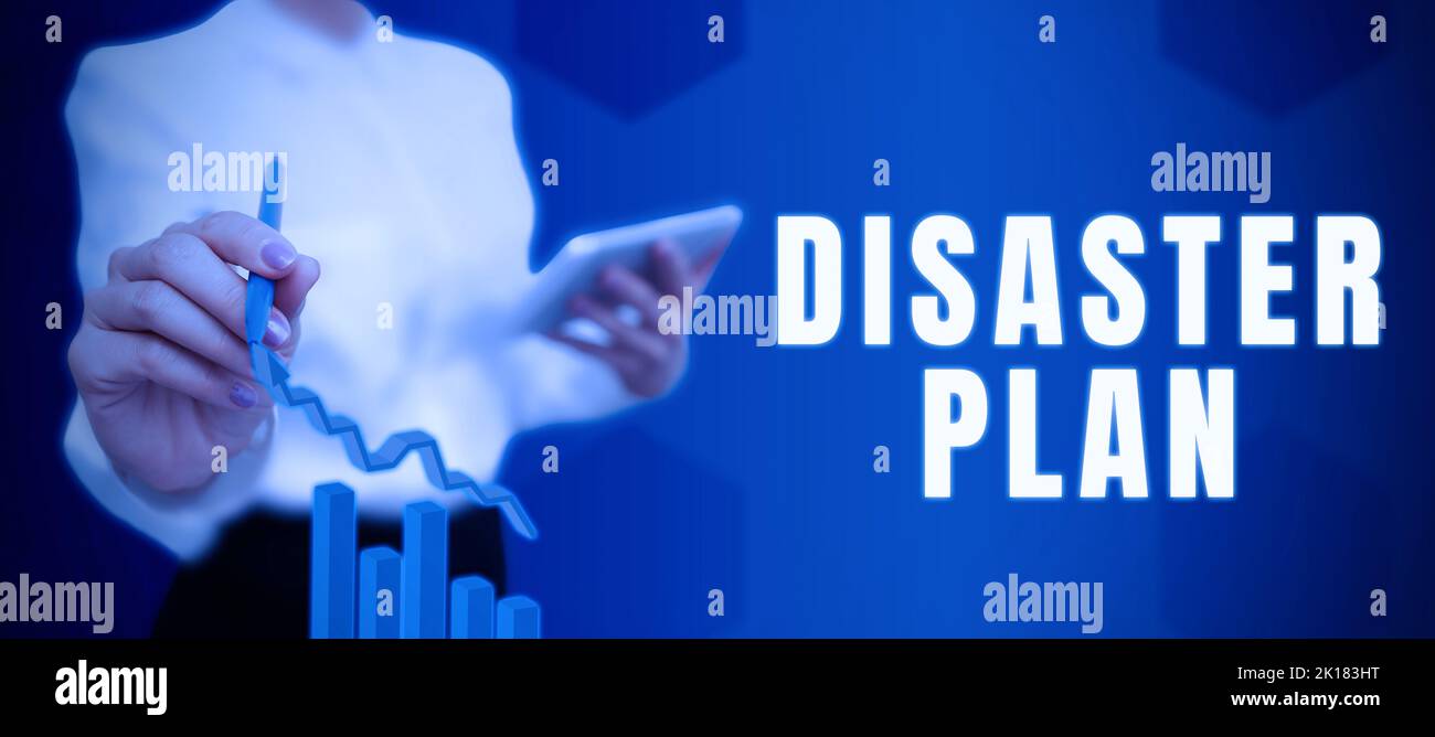 Text sign showing Disaster Plan. Word Written on Respond to Emergency ...
