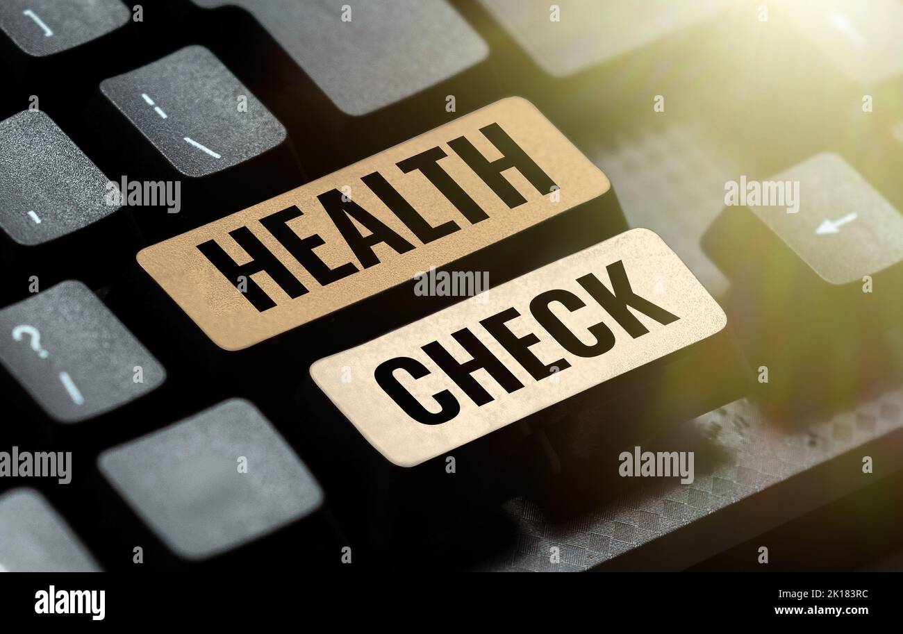 Text sign showing Health Check. Business overview Medical Examination ...