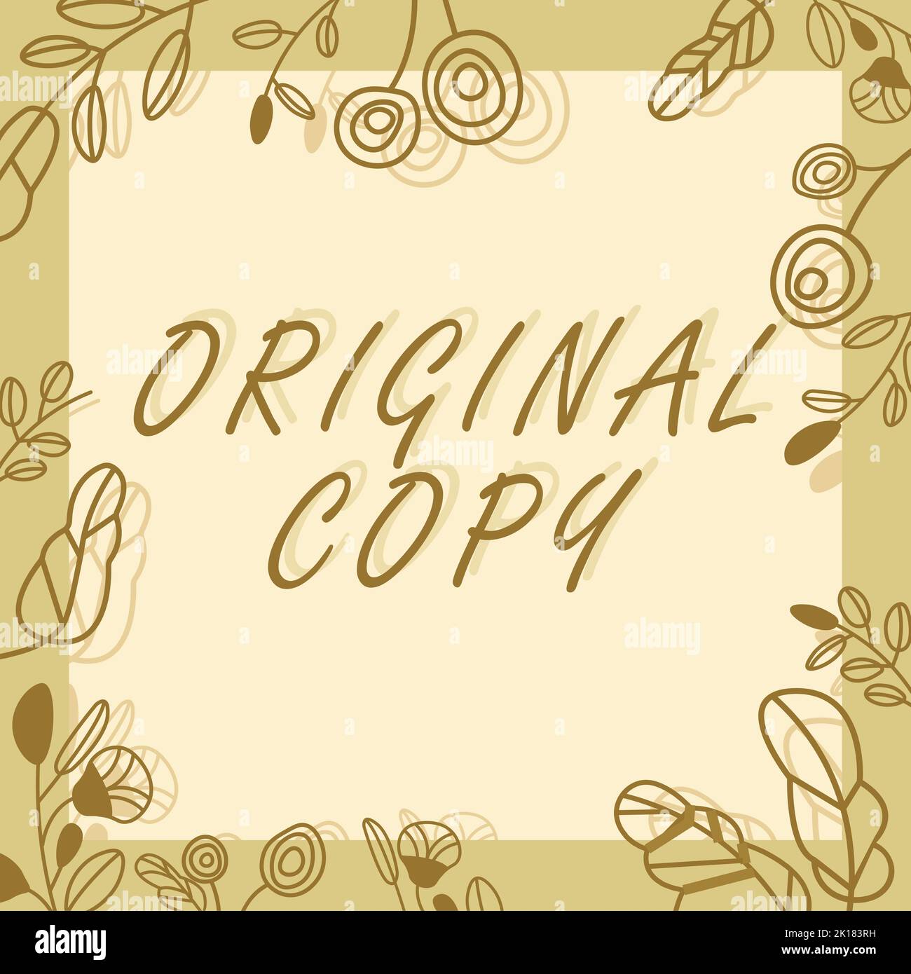 Text caption presenting Original Copy. Business overview Main Script ...