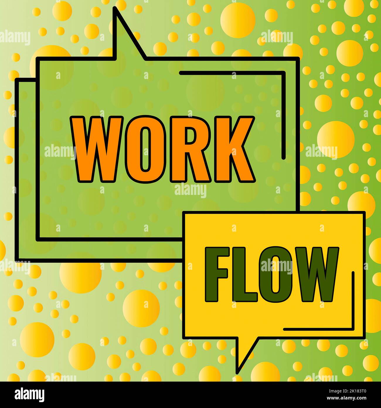 Text sign showing Work Flow. Word Written on Continuity of a certain task to and from an office ...
