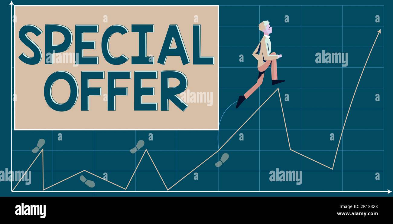 Hand writing sign Special Offer. Business idea Selling at a lower or ...