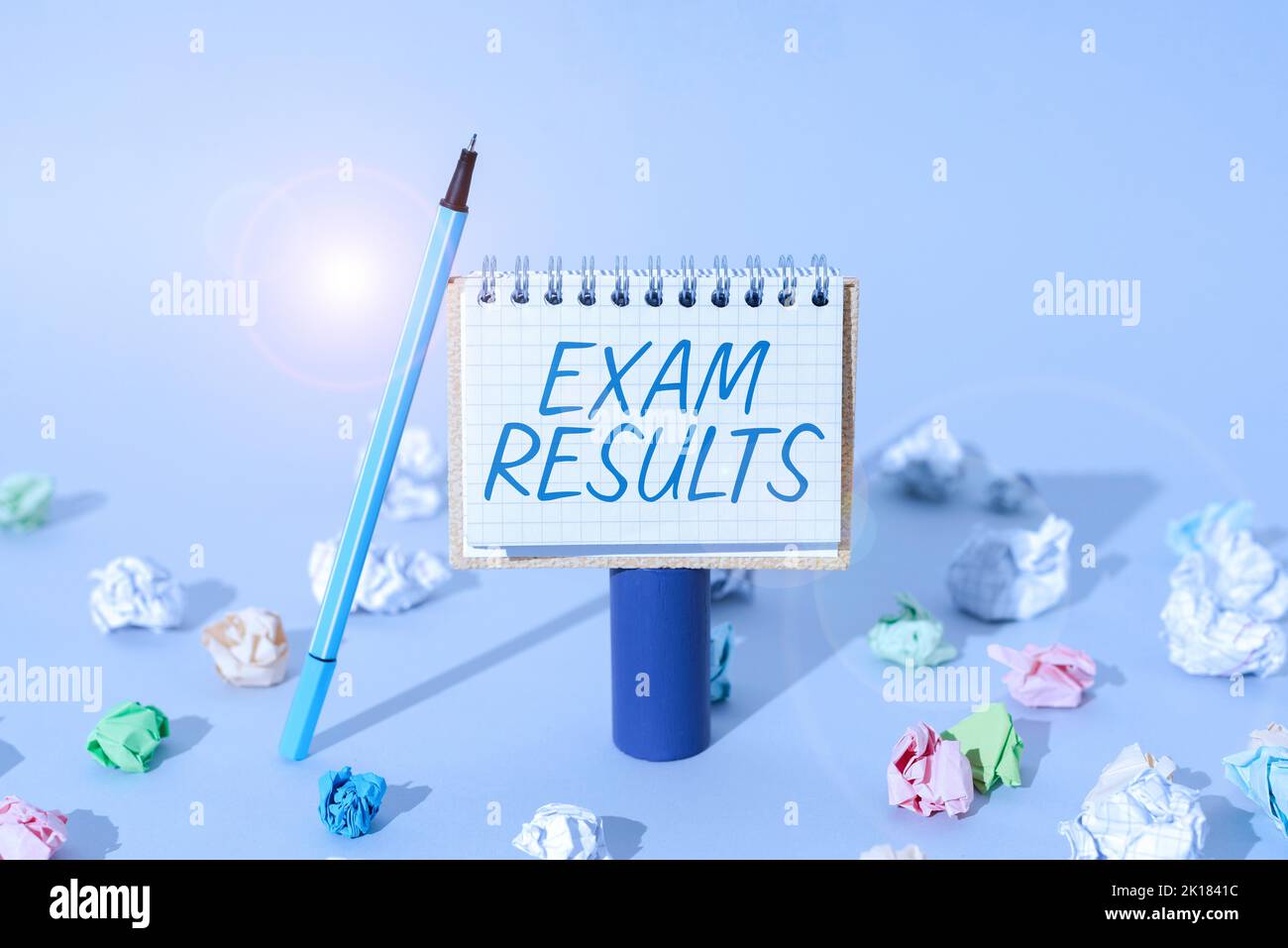 Text caption presenting Exam Results. Concept meaning An outcome of a ...