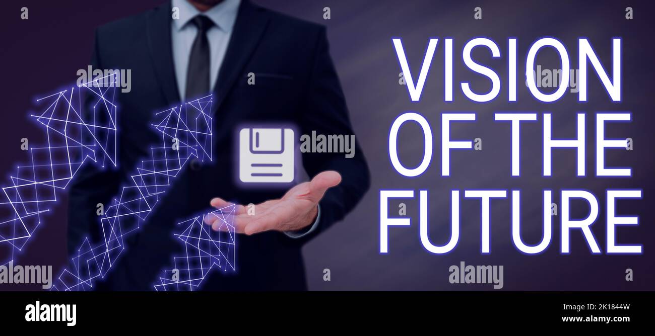 Handwriting text Vision Of The Future. Word Written on Seeing something ...