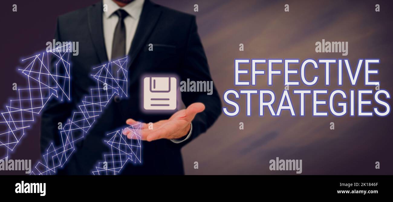 Sign displaying Effective Strategies. Business concept Sound Tactical ...
