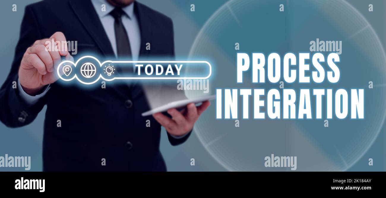 Sign displaying Process Integration. Business approach Connectivity of ...
