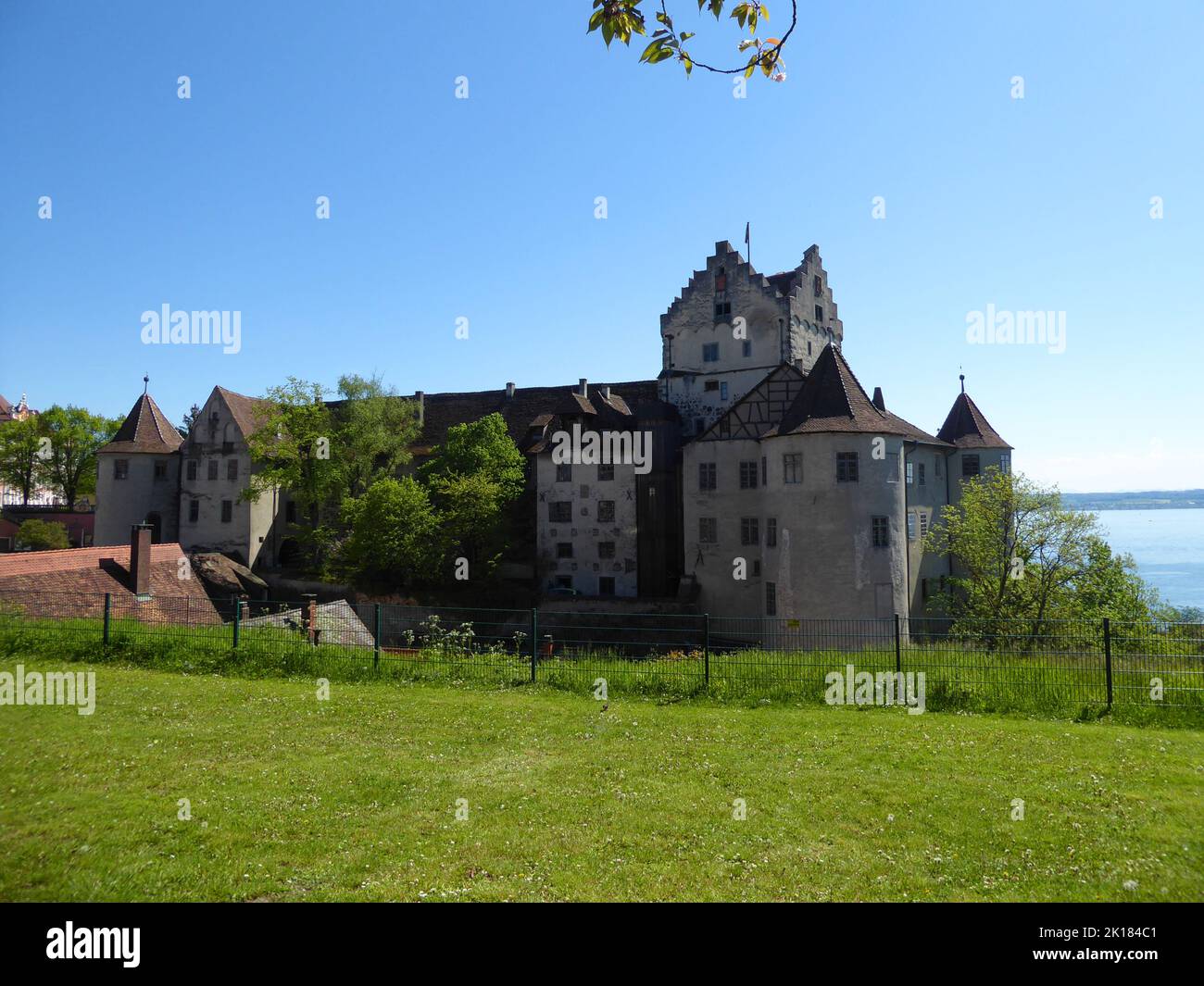 Northwest side of the beautiful and romantic medieval Meersburg castle ...