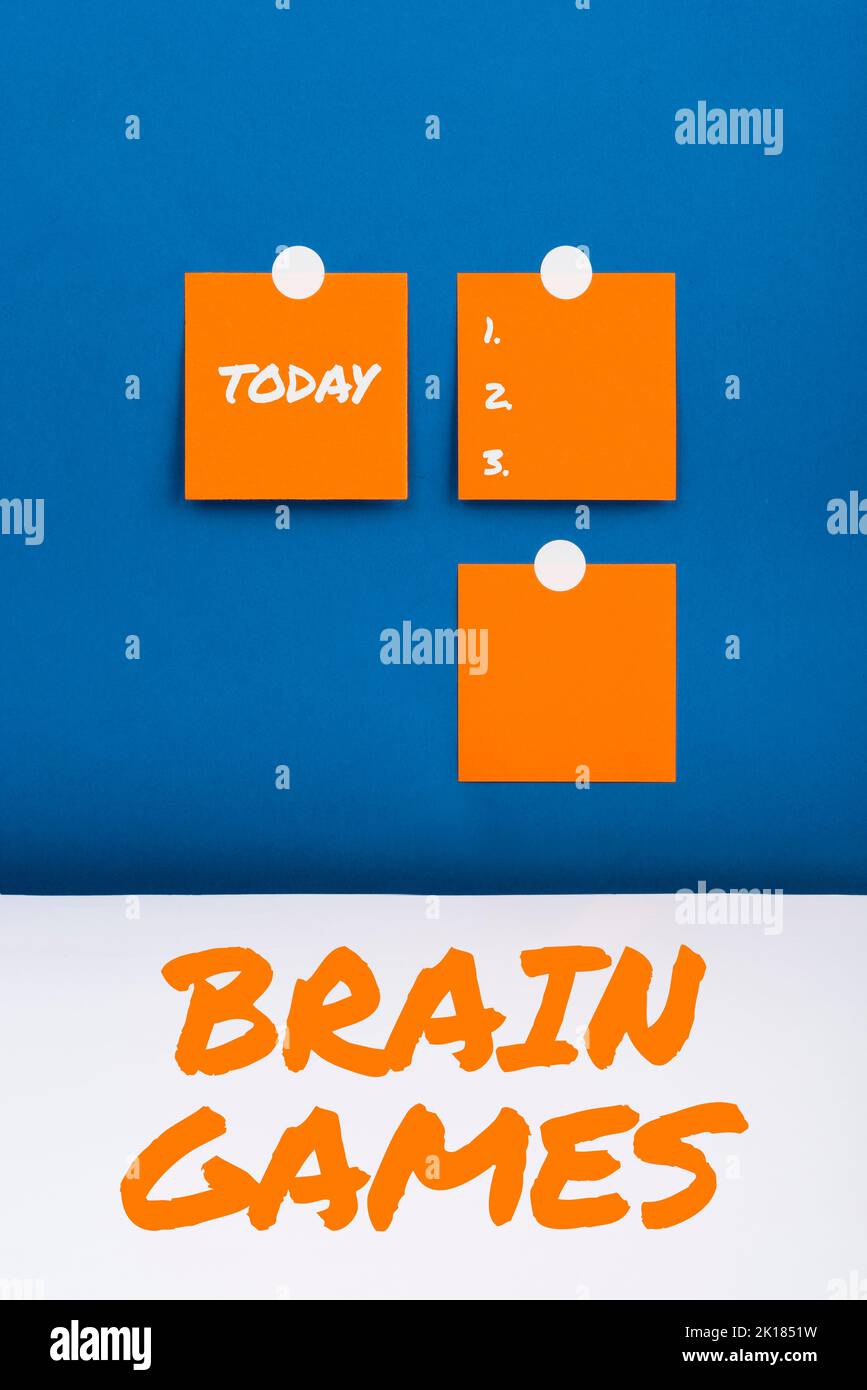 Writing displaying text Brain Games. Business concept psychological ...