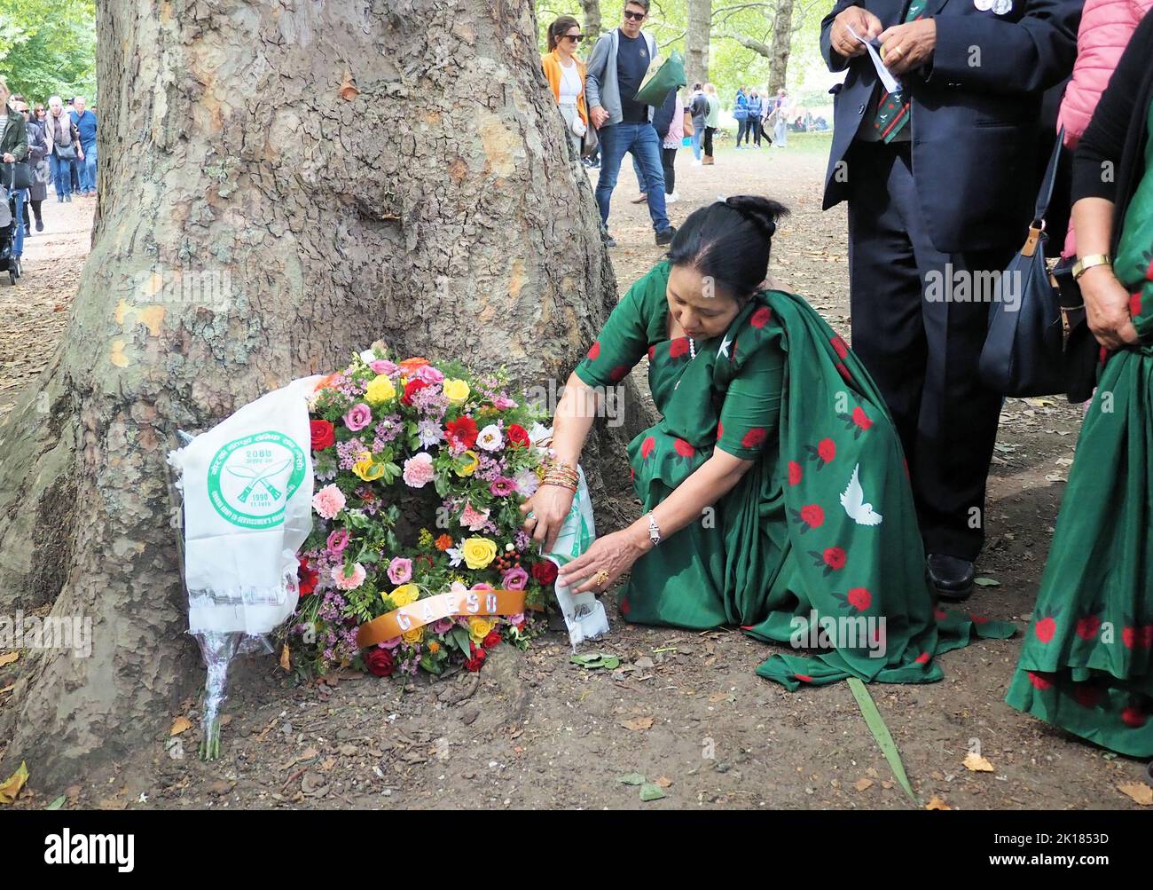 London, UK. 16th Sep, 2022. Representatives of the Nepalese community ...