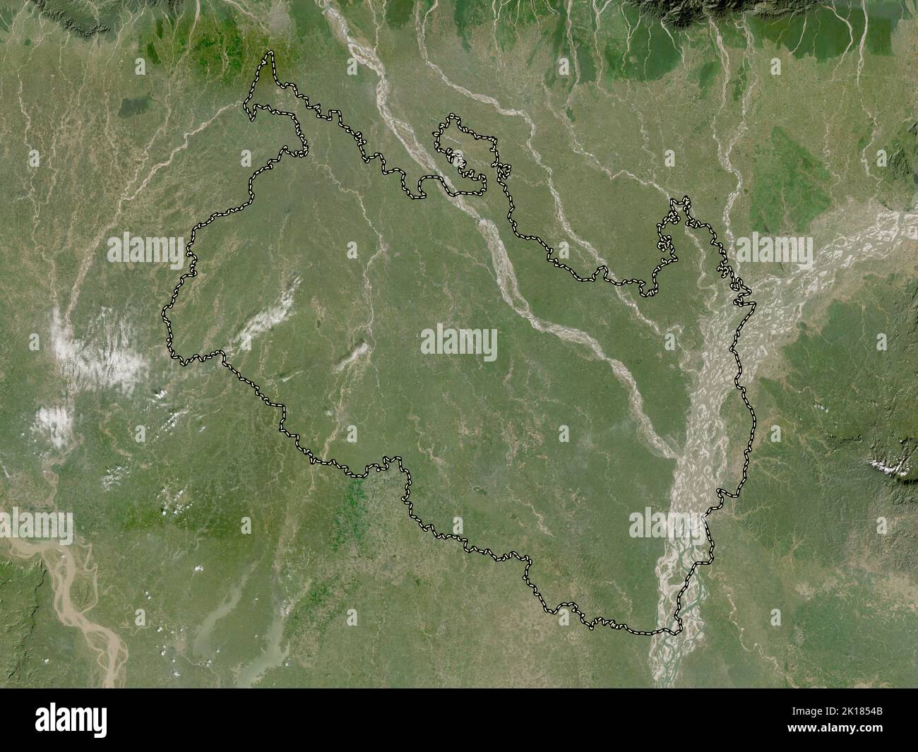 Rangpur, division of Bangladesh. Low resolution satellite map Stock ...