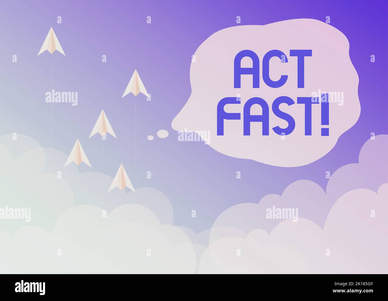 Text showing inspiration Act Fast. Conceptual photo Voluntarily move in ...