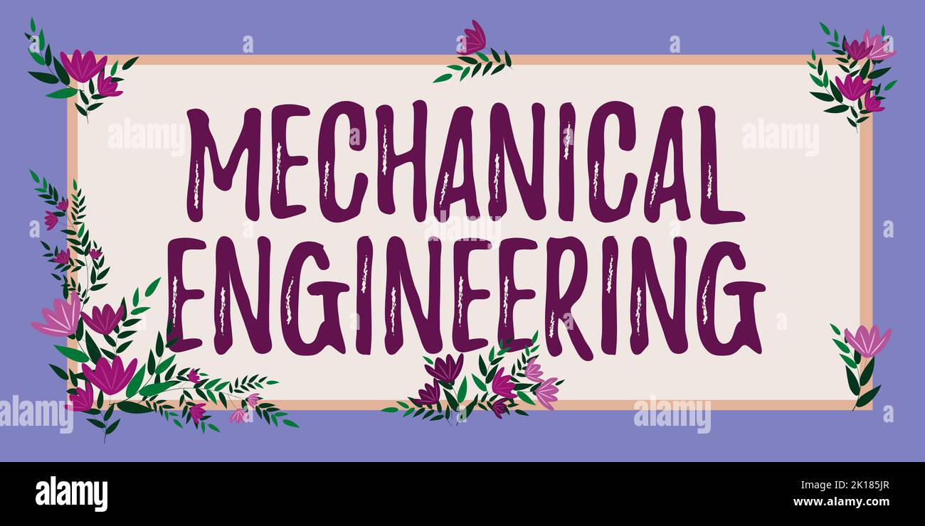 Text showing inspiration Mechanical Engineering. Concept meaning deals ...