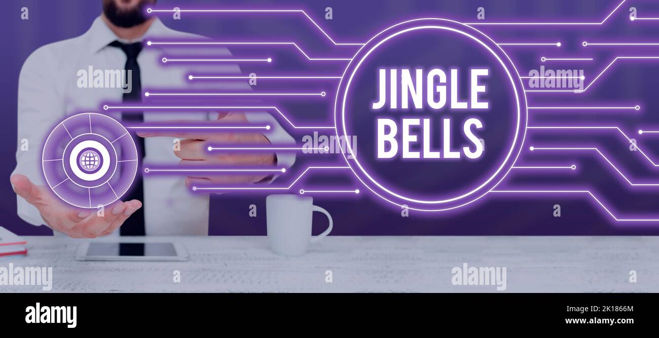 Handwriting text Jingle Bells. Concept meaning Most famous traditional ...
