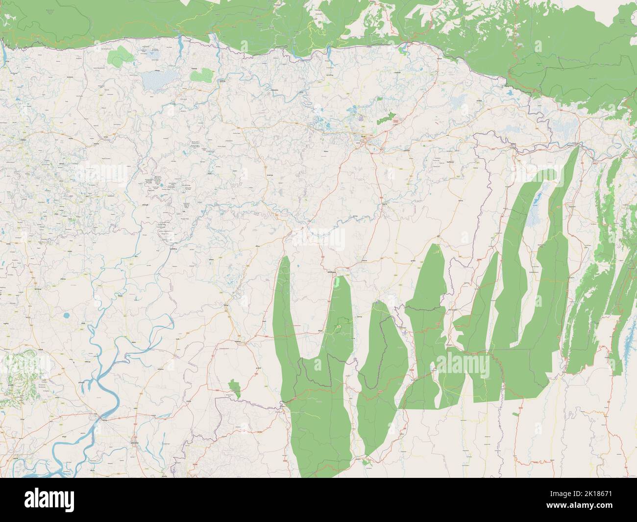 Sylhet, division of Bangladesh. Open Street Map Stock Photo - Alamy