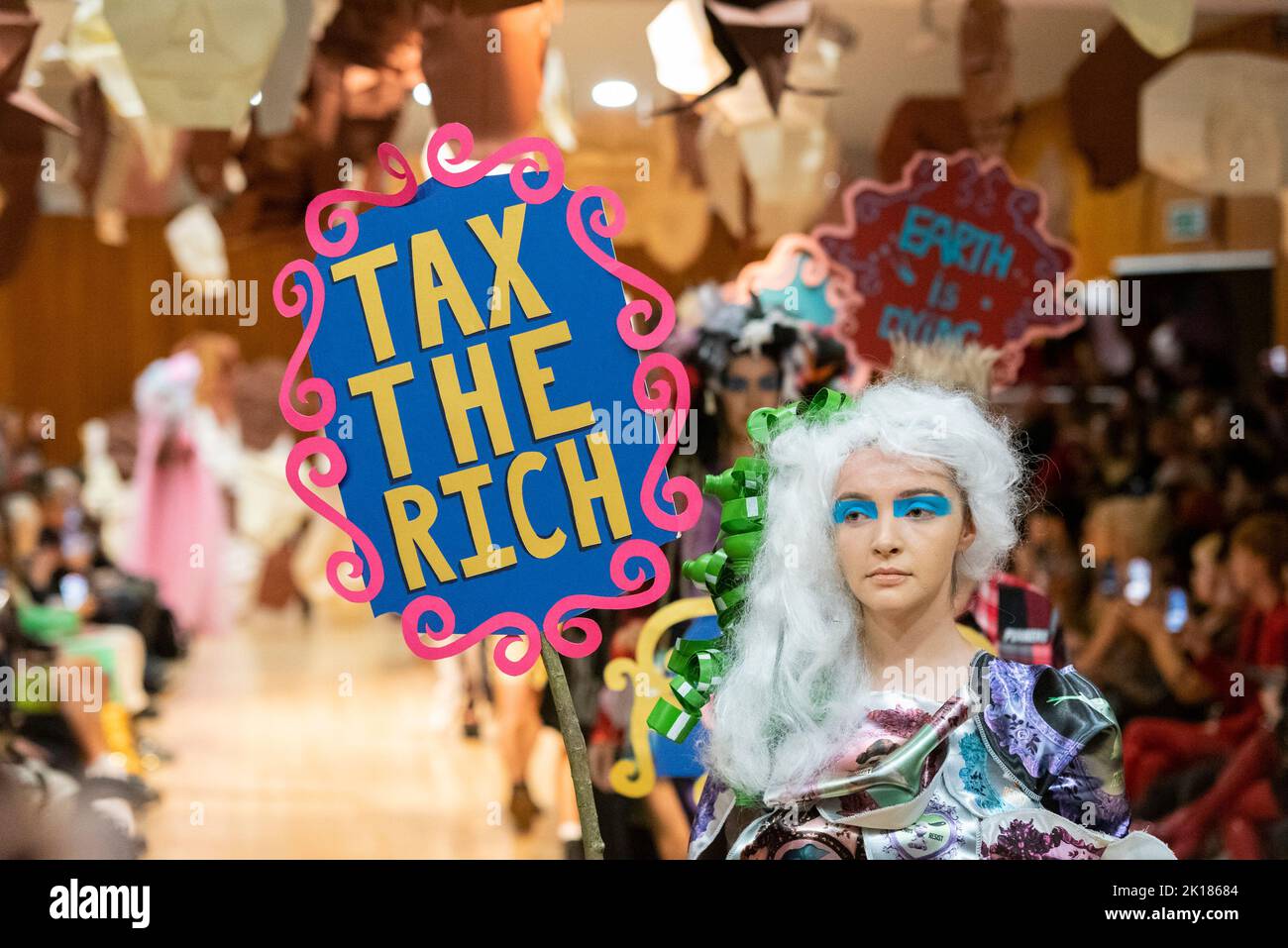 Model, modelling on catwalk for VIN+OMI 'Opinions' show for London ...