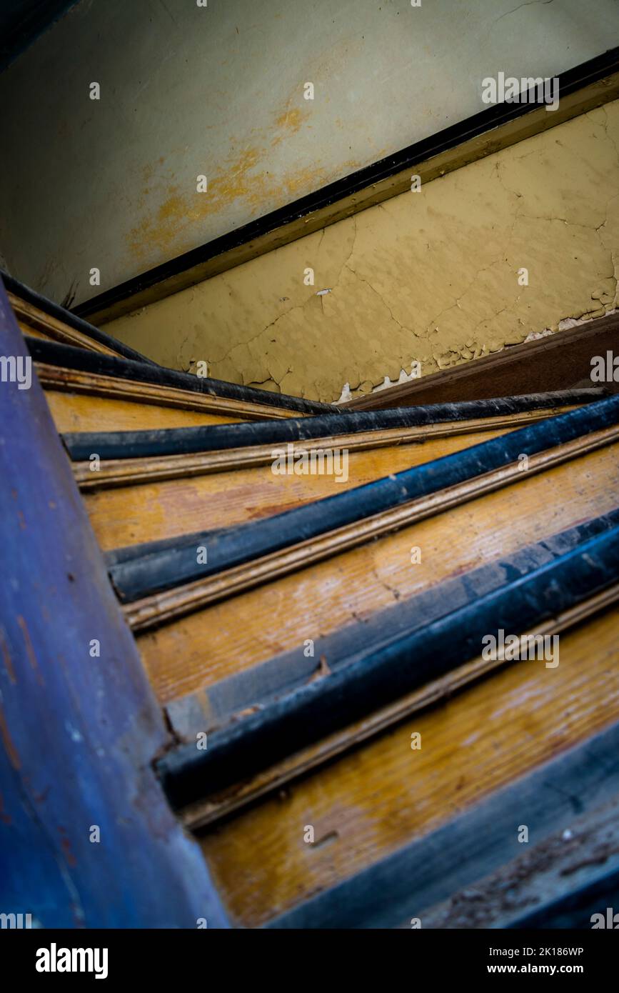 Wooden staircase, Castle Bosiljevo, medieval castle owned by Frankopan ...