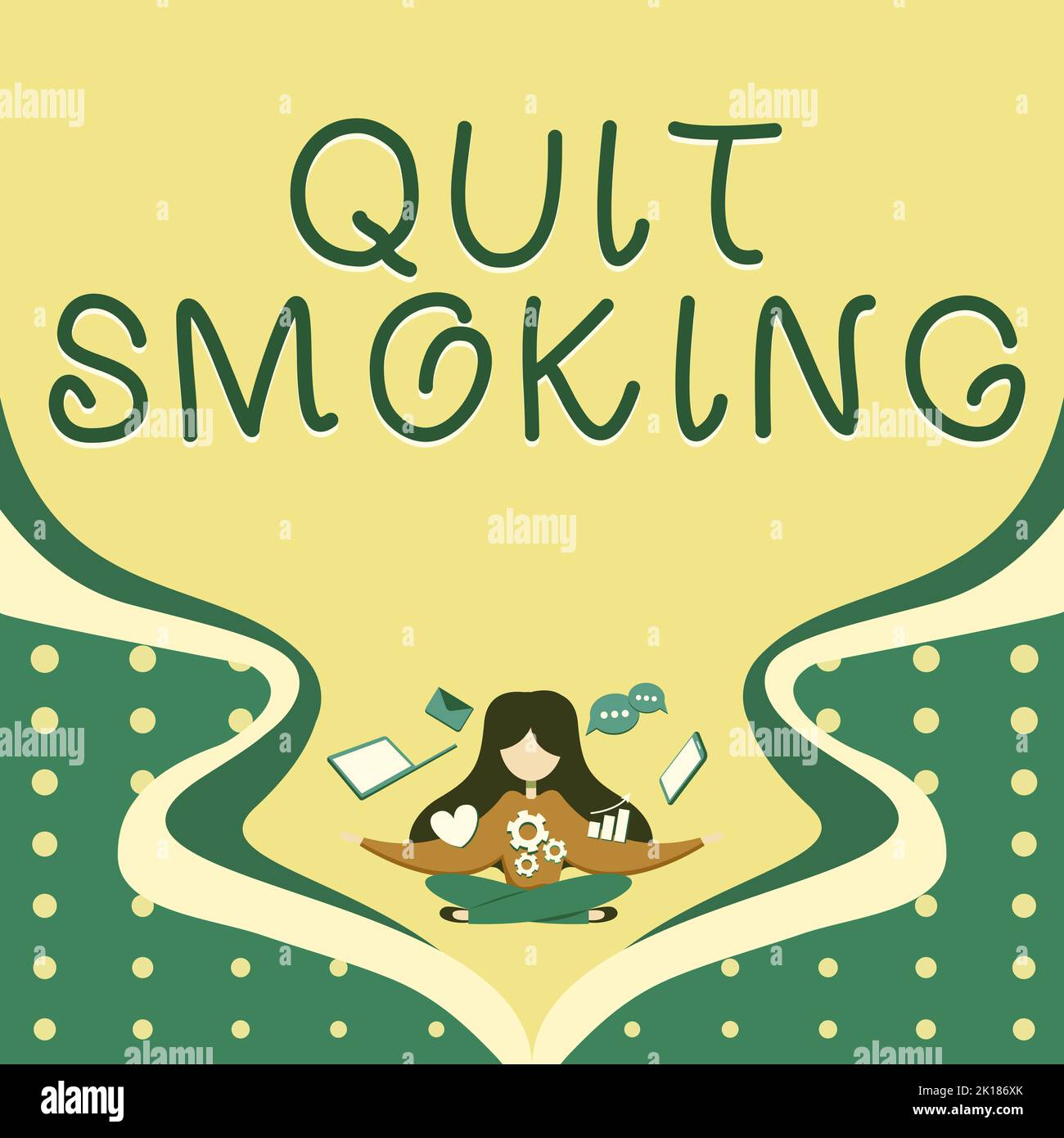 Hand writing sign Quit Smoking. Business approach Discontinuing or ...