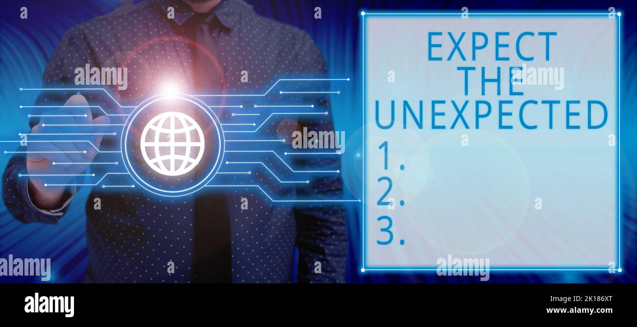 Sign displaying Expect The Unexpected. Business showcase Anything can ...