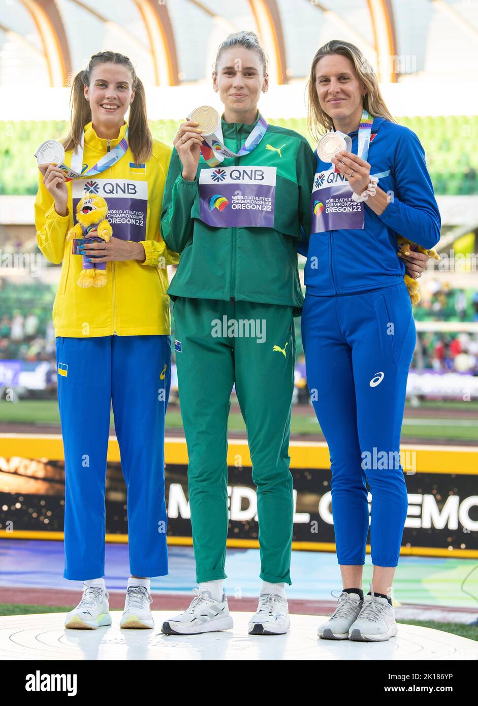 Yaroslava Mahuchikh, Eleanor Patterson and Elena Vallortigara in the ...