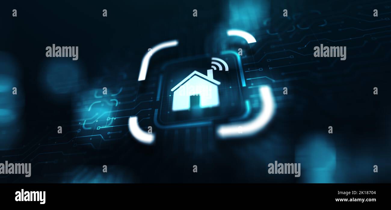 Smart home control panel on virtual screen. IOT and Automation ...