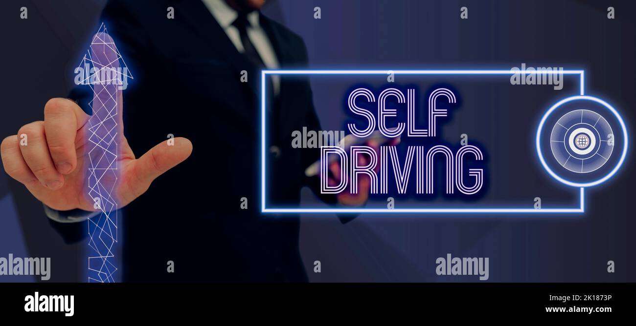 Inspiration showing sign Self Driving. Word Written on Autonomous ...