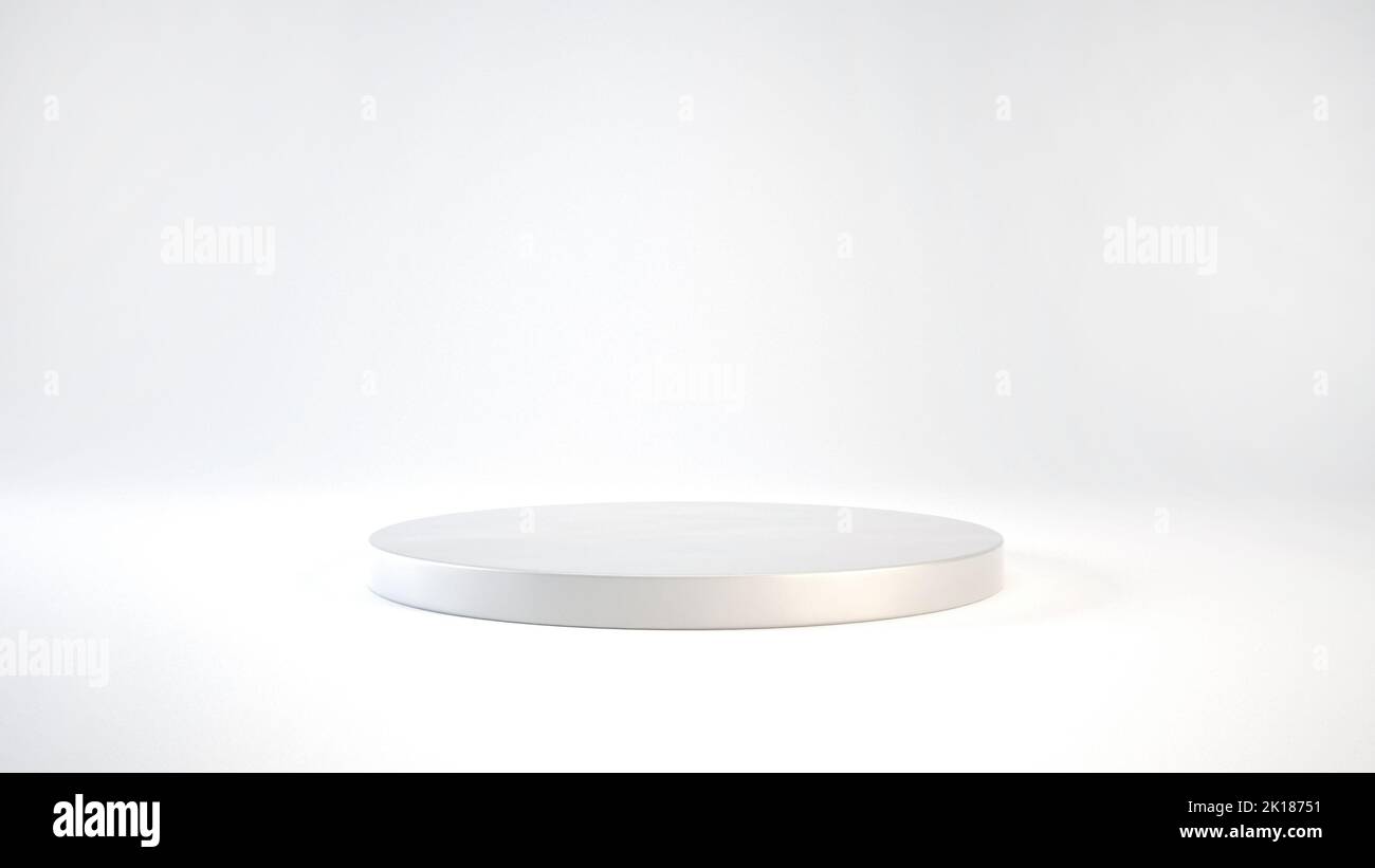 Empty podium or pedestal display on white background with cylinder ...