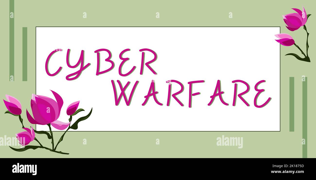 Writing displaying text Cyber Warfare. Business approach Virtual War ...