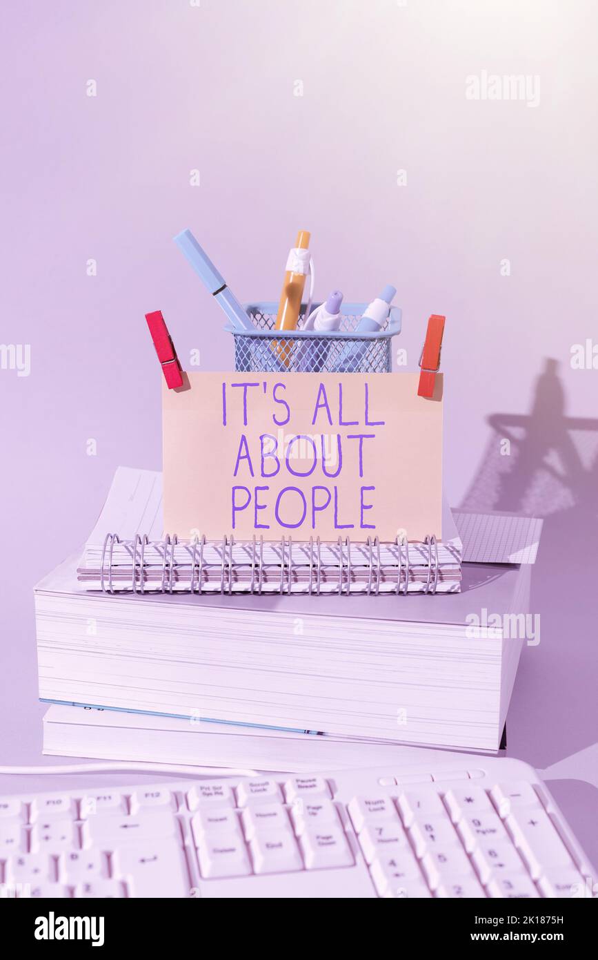 Handwriting text It S Is All About People. Business showcase Public ...