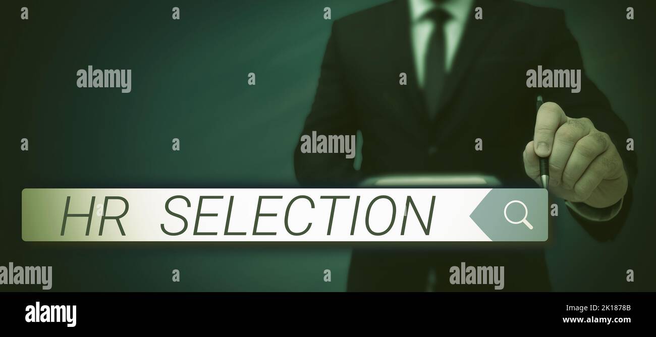 Text showing inspiration Hr Selection. Word for Process and approached ...