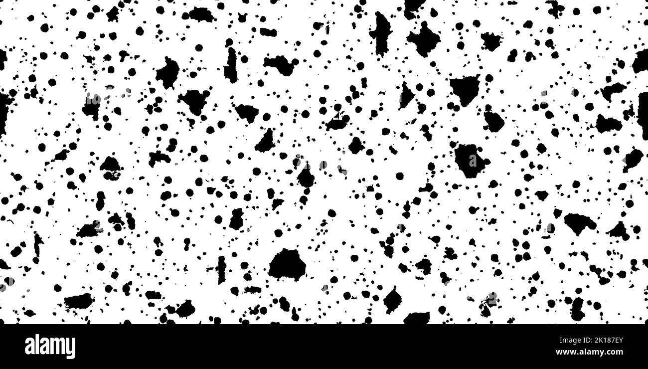 Seamless black ink or paint specks, splashes or splatter texture ...