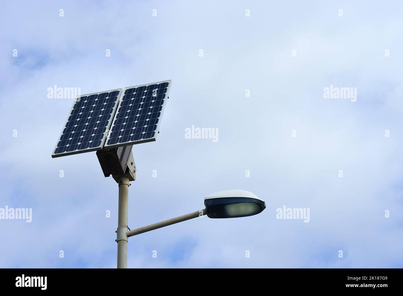Solar cell panel, photo-voltaic module for street lighting Stock Photo ...