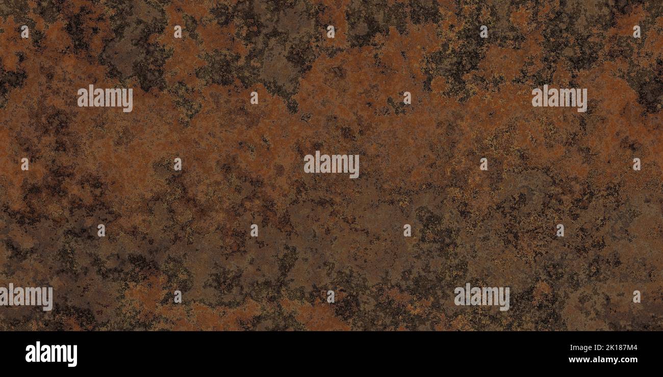 Seamless old worn grungy dark rusted and corroded copper metal patina background texture ...