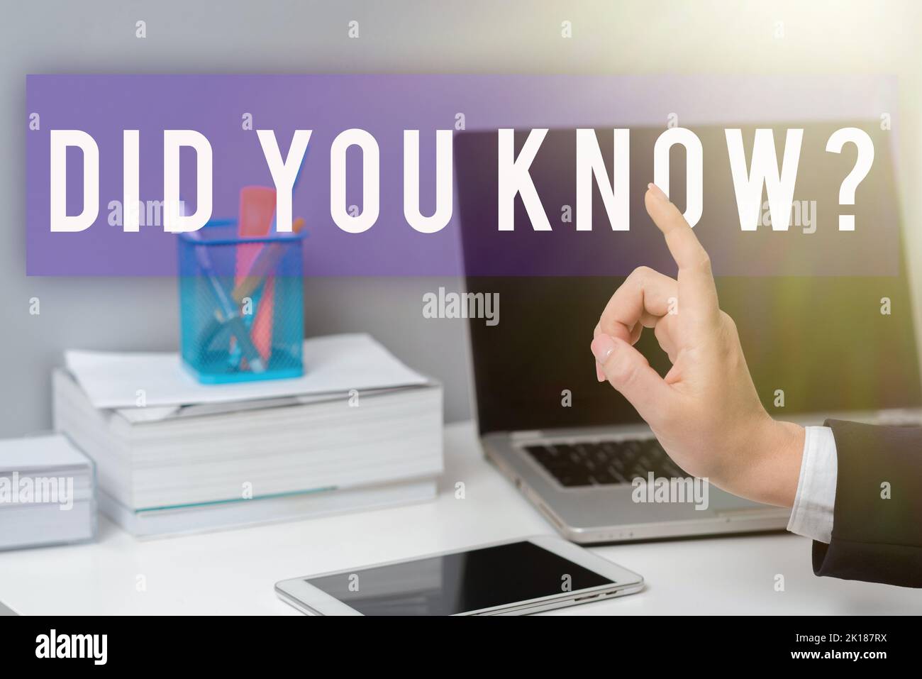 Text showing inspiration Did You Know Question. Concept meaning Fun Facts and Figures ...