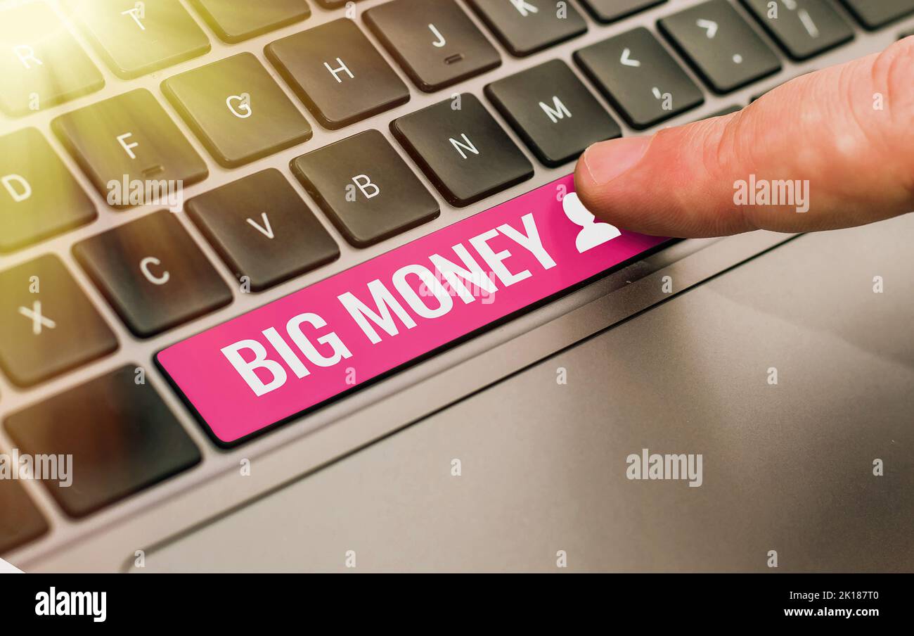 Text showing inspiration Big Money. Business showcase Pertaining to a ...