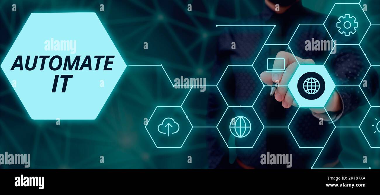 Sign displaying Automate It. Word Written on convert process or ...