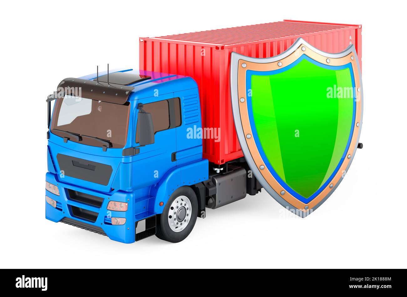 Container truck with shield, insurance and protect freight ...
