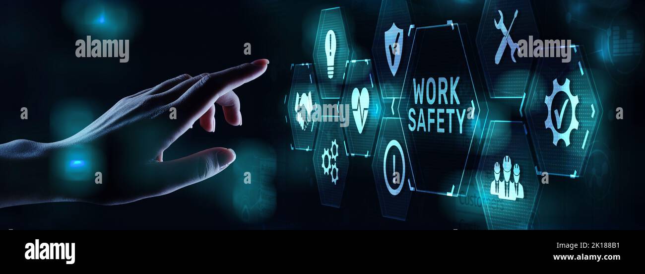 Work safety HSE Regulation rules business concept on screen Stock Photo ...