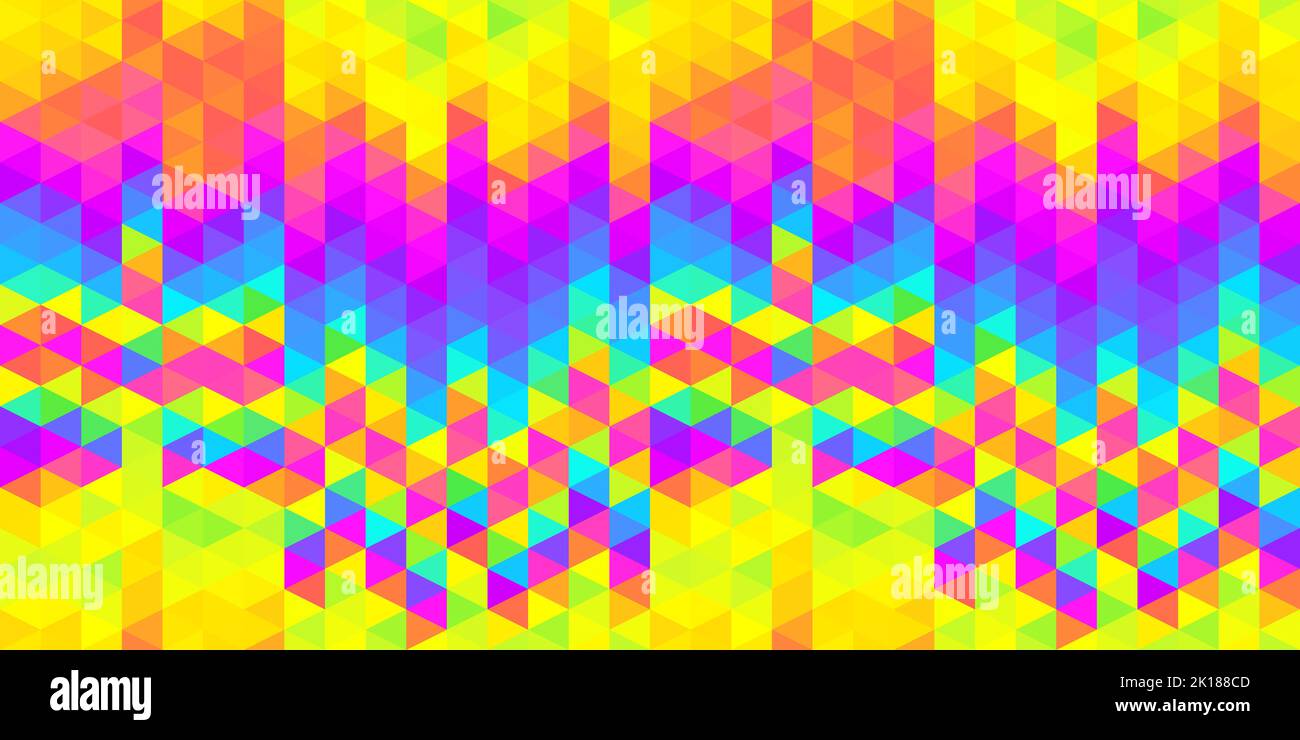 Seamless Colorful Rainbow Triangle Pattern. Low Poly Optical Light ...
